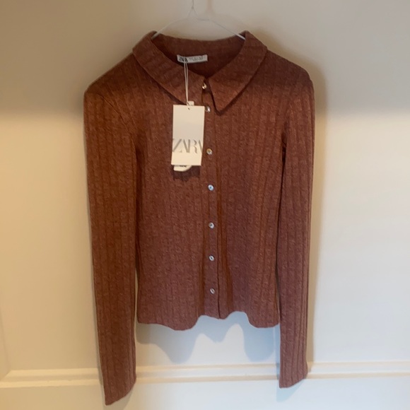 Zara | Tops | Nwt Zara Button Down Collared Top | Poshmark